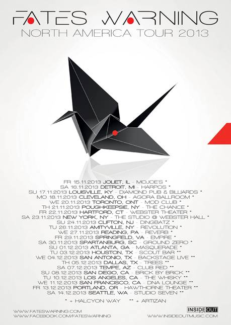 FATES WARNING – North American Headline Tour begins tonight in Joliet ...