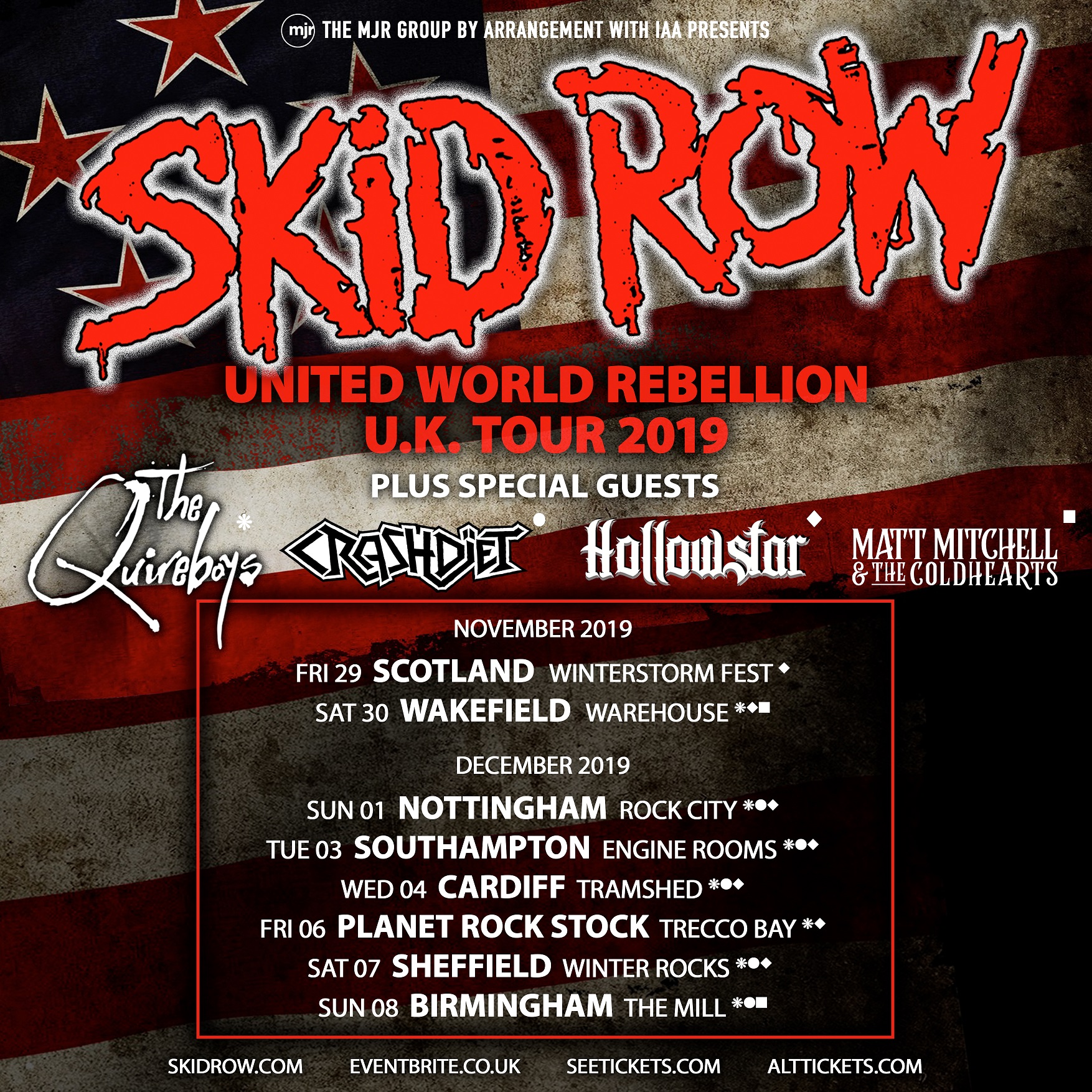 SKID ROW United Rebellion U.K Tour starts November 2019 – PlanetMosh